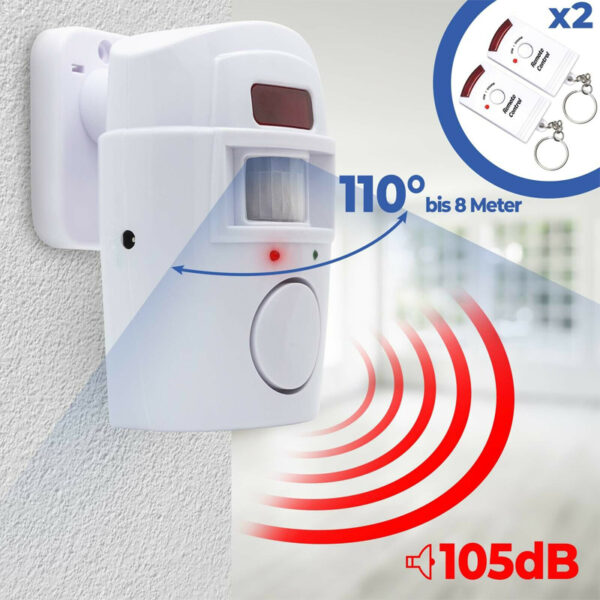 Wireless Sensor Alarm System With 2 Remote - Govision.co.za